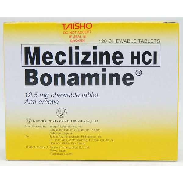 BONAMINE Meclizine Hydrochloride 12.5mg Chewable Tablet 120's price in ...